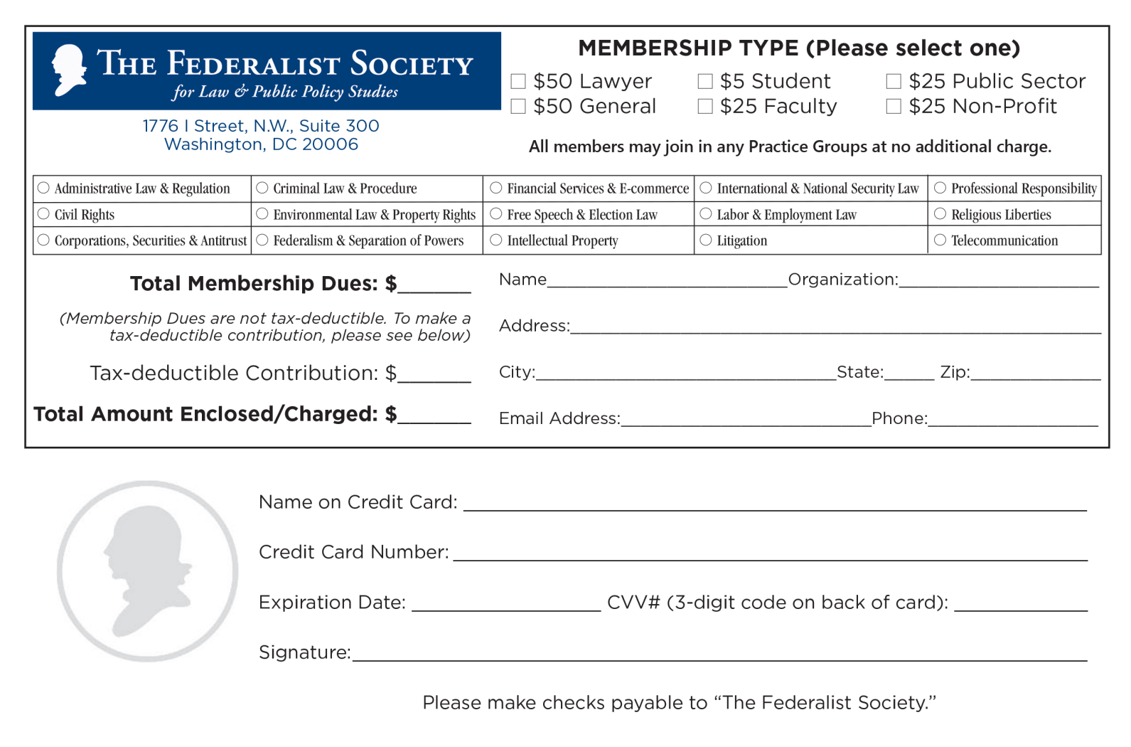 Printable Membership Form